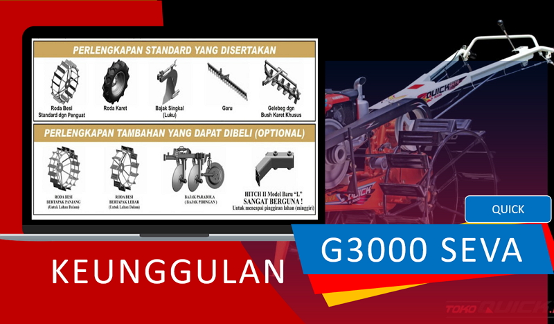 Keunggulan Traktor Sawah QUICK G3000 Zeva | JogloNesia