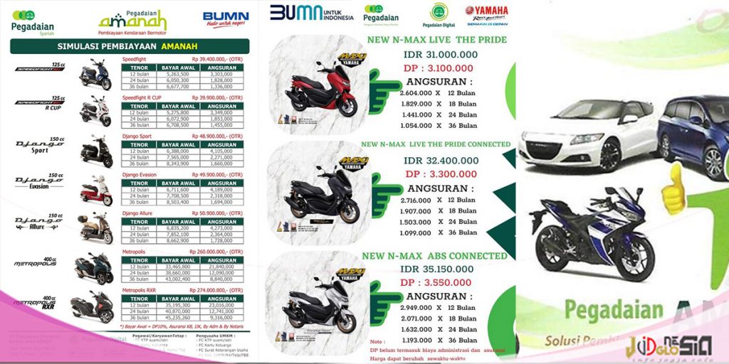 Tabel Kredit Motor di Pegadaian Syariah dan Cara Beli Motor