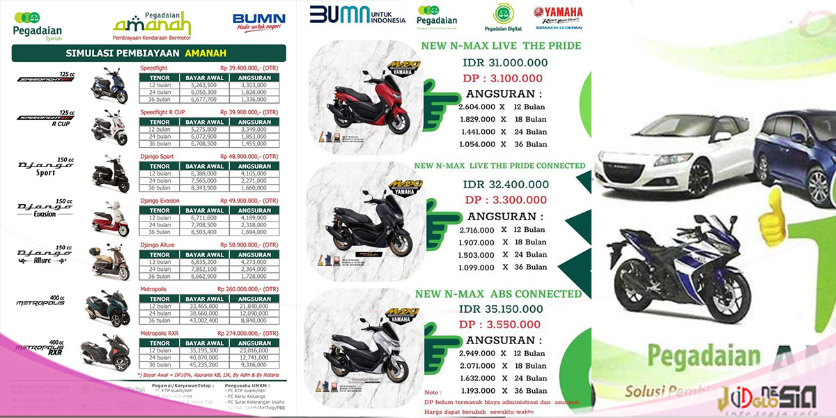 Tabel Kredit Motor di Pegadaian Syariah dan Cara Beli Motor